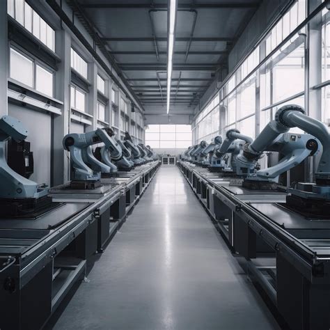 Premium Photo Generative Ai Manufacturing Machines In Factory Building