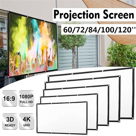 Led Projector Screen Portable 16 9 Polyester Outdoor Movie Screen Wish