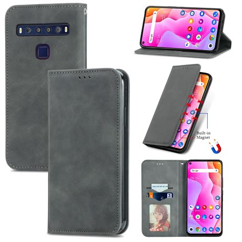 For TCL L Retro Skin Feel Magnetic Horizontal Flip Leather Phone Case Gray Alexnld Com