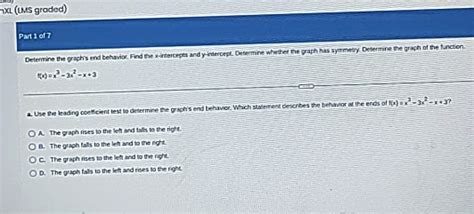 Solved Hxl Lms Graded Part 1 Of 7 Determine The Graphs End Behavior