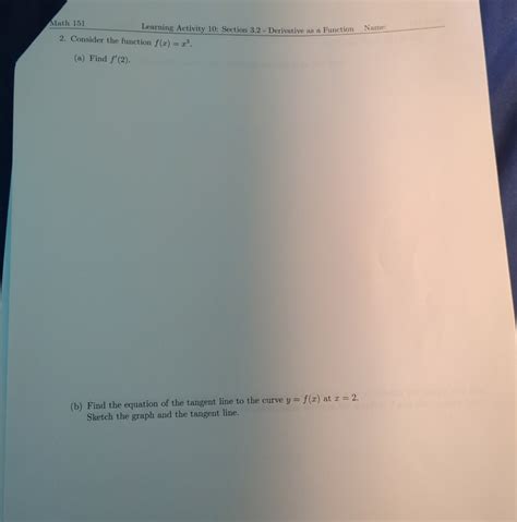 Solved Math 151learning Activity 10 Section 3 2