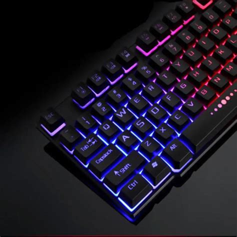 Colorful Rainbow LED Illuminated Backlight USB Wired Desktop Gaming Keyboard In Keyboards From