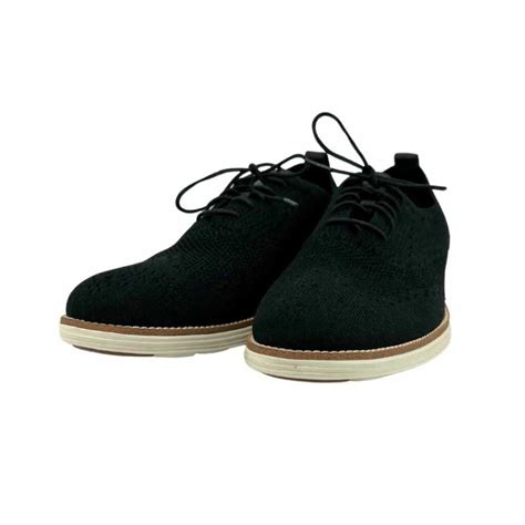 Cole Haan Mens Black And Ivory Original Grand Stitchlite Wingtip Oxford