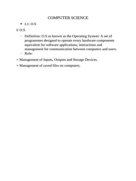 Computer Science Basics Pdf