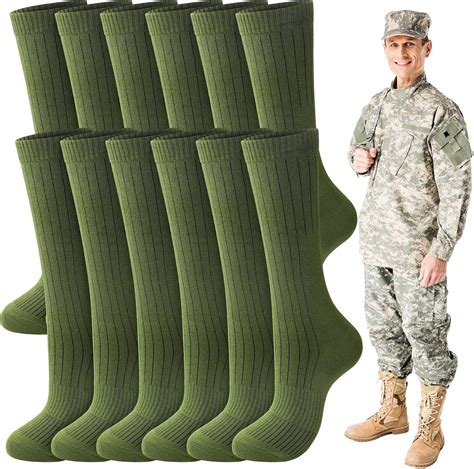 Hercicy 6 Pairs Mens Army Socks Military Boot Socks Cotton