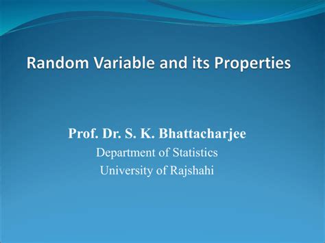 Random Variable And Its Properties