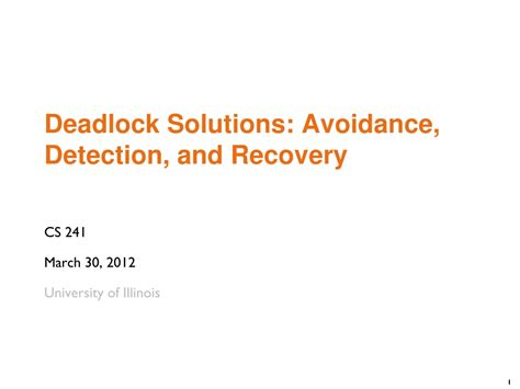 Ppt Deadlock Solutions Avoidance Detection And Recovery Powerpoint Presentation Id 1521713