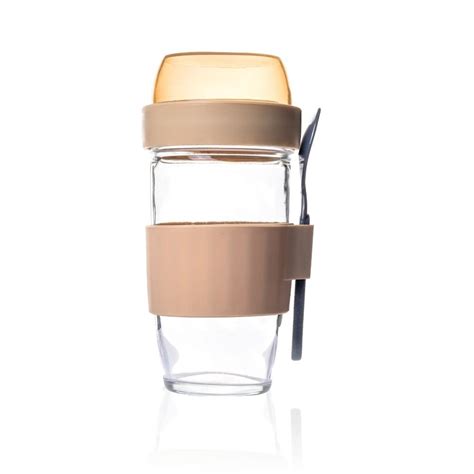Consol Glass Lugo Cup With Sand Lid And Spoon 480ml — The Consol Shop