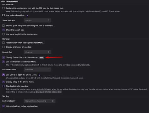 Make New Settings Easier To Notice · Issue 1348 · Frankerfacez