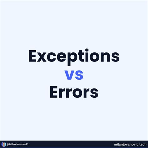 Exceptions Vs Errors Whats The Difference Milan Jovanović