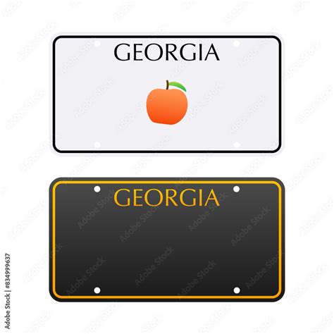 License Plate Of Georgia Car Number Plate Vector Stock Illustration