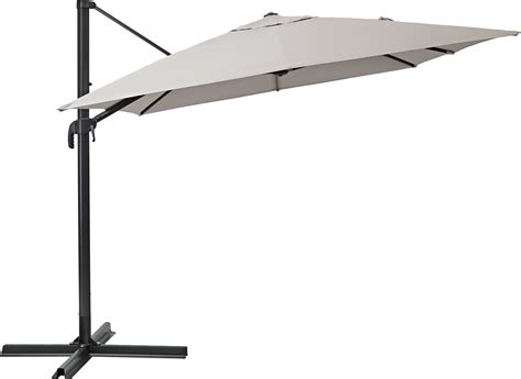 Parasol Excéntrico De Aluminio Acero Naterial Aura Marrón 281x3865