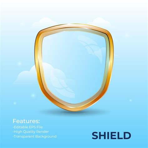 Premium Vector Guard Shield With Blank Ribbon Emblem