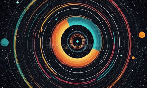 Digital Circular Pattern With Concentric Circles Varying Colors