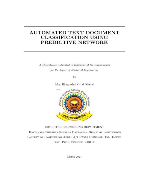Dk Mtech Thesis Template 2022 Copy 1 1 Pdf Machine Learning