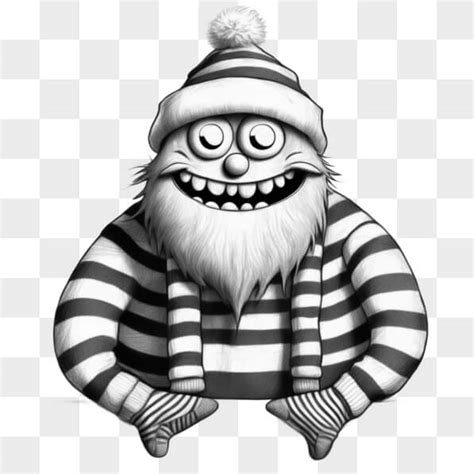 Download Whimsical Cartoon Character In Striped Sweater Sketches Online