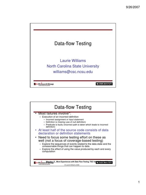 Data Flow Testing Data Flow Testing Pdf Control Flow Variable