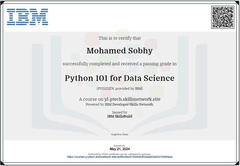 Completed Data Science Course From Ibm Skillsbuild Mohamed Sobhy
