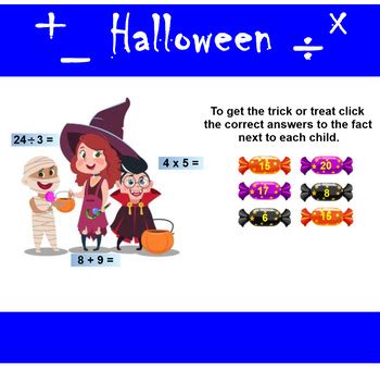 Halloween Addition Subtraction Mul And Division Facts Practice