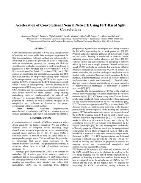 Acceleration Of Convolutional Neural Network Using Fft Based Split