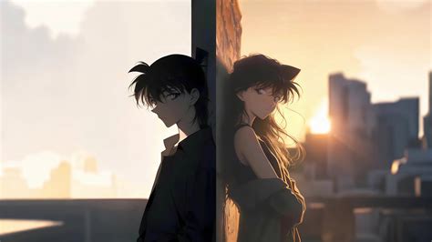 柯南和小兰背靠背动漫桌面壁纸高清动漫壁纸彼岸桌面