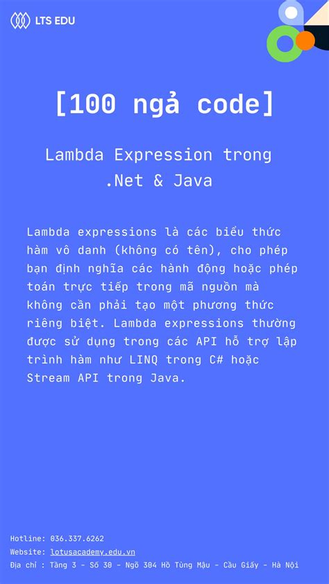 Lts Edu 🔥 Kiến Thức Lập Trình Hay Lambda Expression Facebook