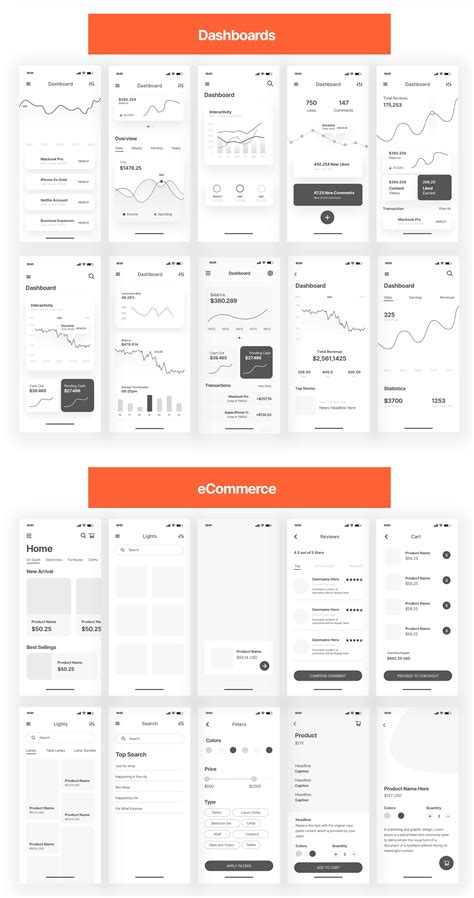 Nova App Wireframe Kit DQODE