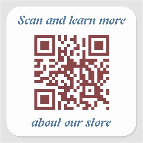 Qr Code Stores Information Template Square Sticker Zazzle Coding Qr Code Name Card Design
