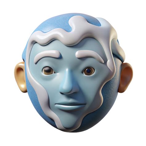 Dramatic Rustic Abstract Face Isolated With White Outline Detailed