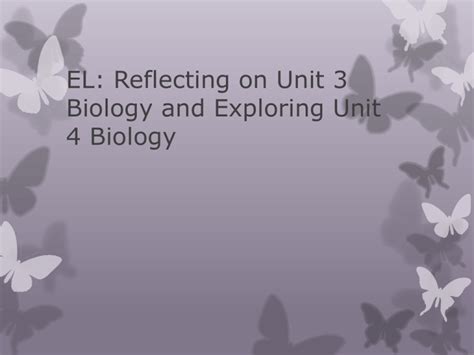 Exploring Unit 4 VCE Biology