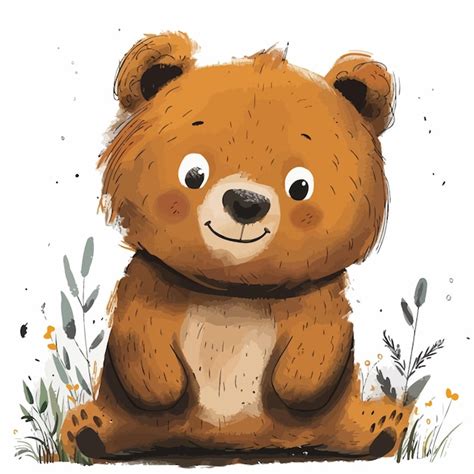 Vector De Urso Bonito Vetor Premium