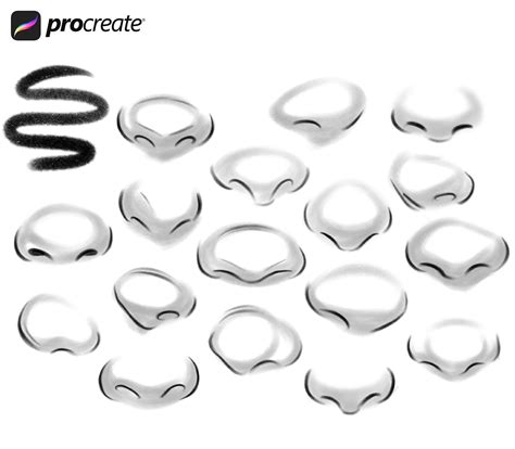 Procreate Nose Stamp Procreate Nose Brush Anime Nose Stamp Set For Procreate Etsy Canada