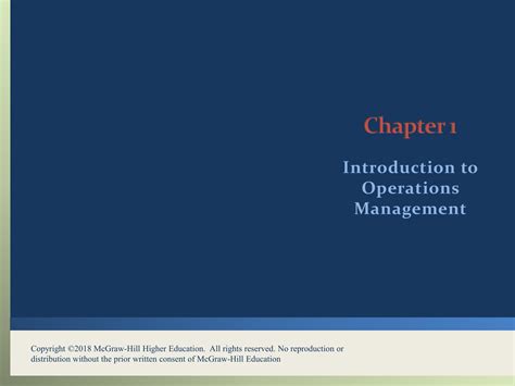 Chapter Introduction To Operations Management