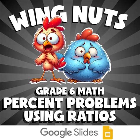 Percent Problems Using Ratios Wing Nuts Math Game No Prep Grade 6 Review
