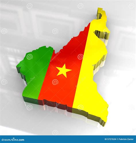 3d Flag Map Of Cameroon Stock Images Image 5727634