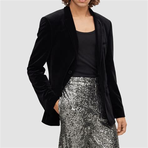Hugo Boss Super Slim Fit Arti224j Velvet Jacket In Black Mens Suit