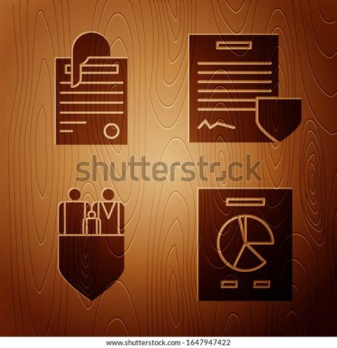 Set Document Graph Chart File Document Stock Vector Royalty Free