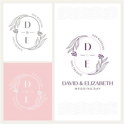 Elegant And Eye Catching D And E Monogram Wedding Logo 11384561 Vector