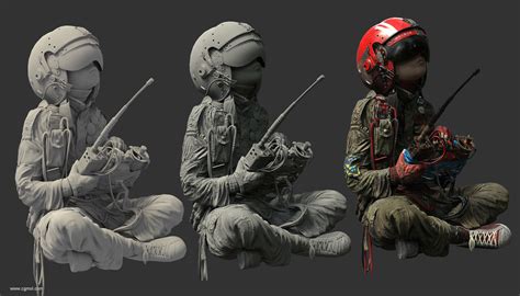 卡通风格的未来战场侦察兵 Cg插画 绘画艺术 摩尔网cgmol