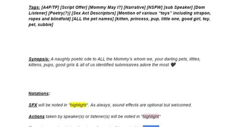 A4tf A4nb Script Offer Mommy May I Narrative Nsfw Sub