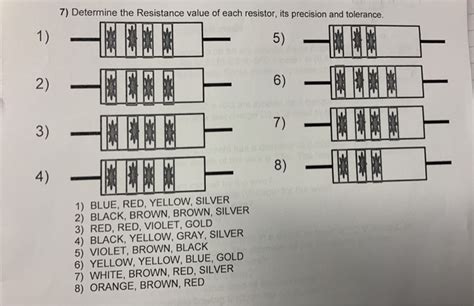 Solved Determine The Resistance Value Of Each Resistor Chegg