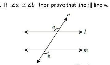 SOLVED If âˆ A â âˆ B then prove that line l line m If line l line m then prove that
