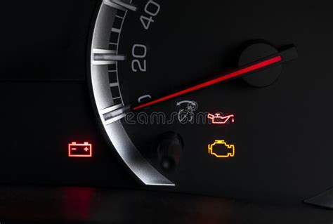 Car Dashboard Show Status Light Icon Engine Engine Oil And Battery