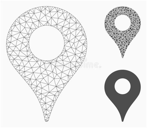 Map Marker Vector Mesh Network Model And Triangle Mosaic Icon Stock Vector Illustration Of