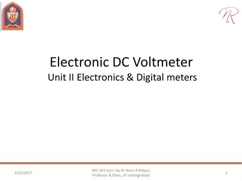 Electronic Dc Voltmeter Using Pmmc Pdf