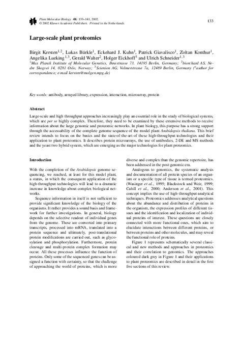 Pdf Large Scale Plant Proteomics