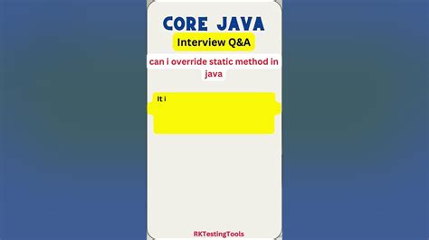 Core Java Can I Override Static Method In Java Youtube