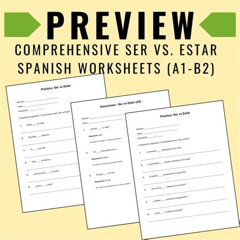 Ser Vs Estar Spanish Worksheets Quiz With Answer Key And Explanations
