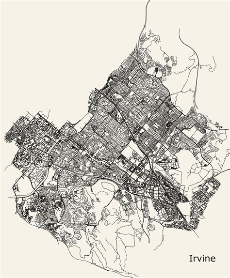 Vector City Road Map Of Irvine California Usa 40165544 Vector Art At Vecteezy