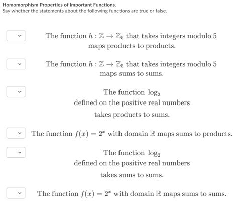Solved Homomorphism Properties Of Important Functions Say